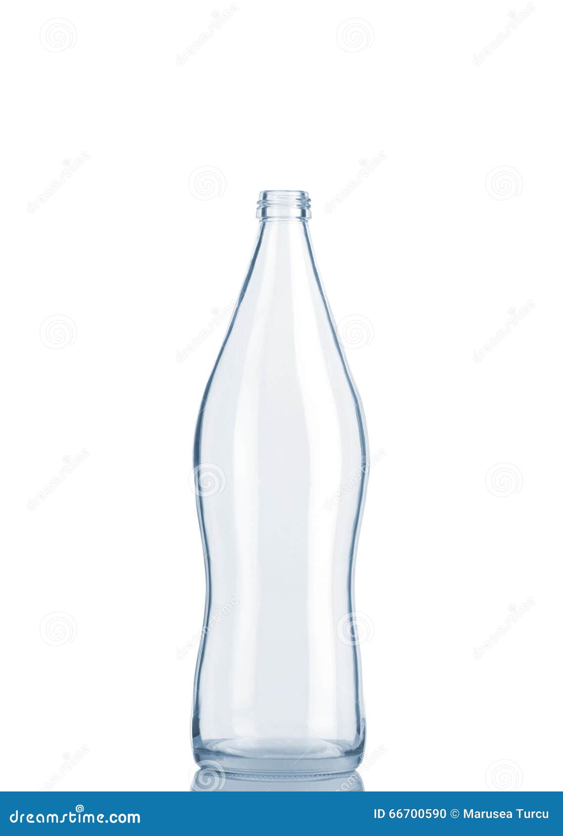 Front View of Transparent Glass Bottle Stock Photo - Image of liquor ...