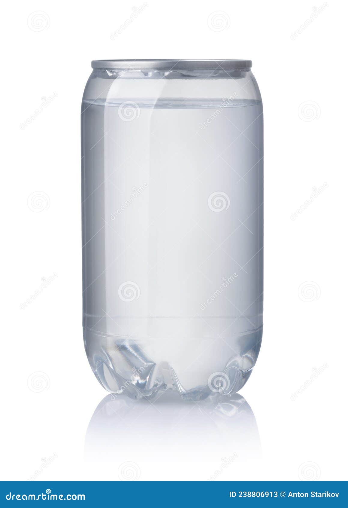 Front View of Transparent Plastic Can with Water Stock Image - Image of ...