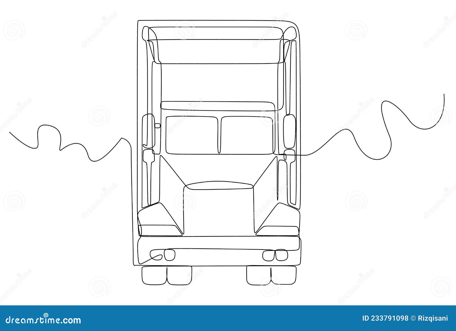 Transport Continuous Line Drawing Set. One Line Art Of Truck, Dump ...