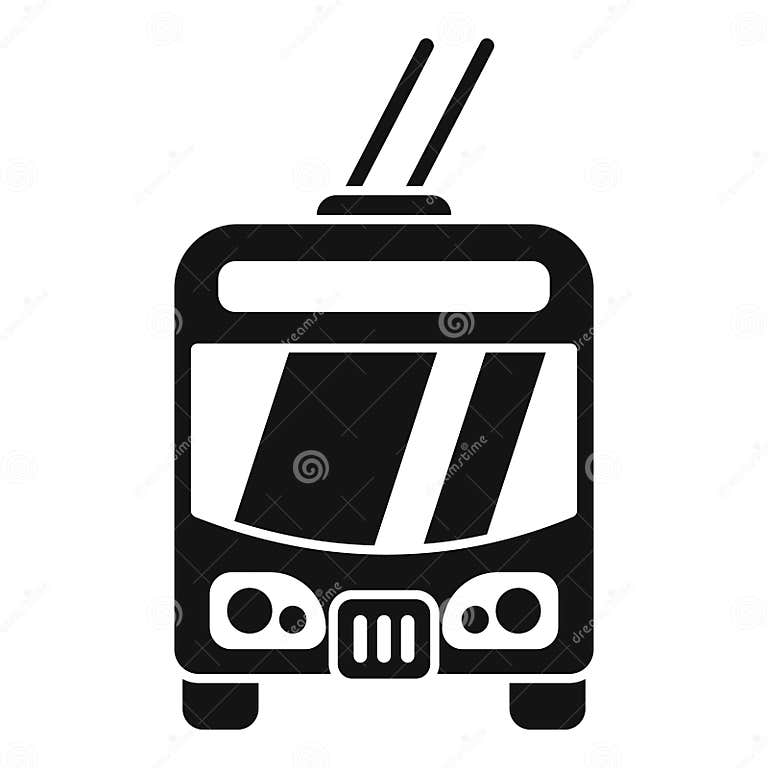 Front View of a Trolleybus Driving Forward Icon Stock Vector ...