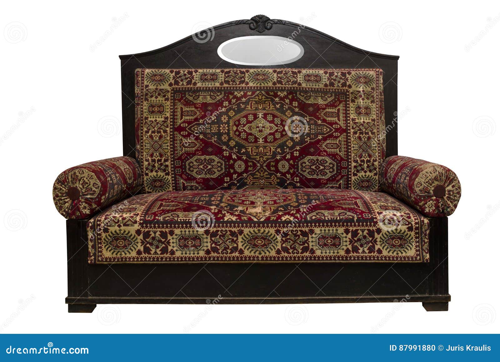 Front View of Turkish Vintage Sofa Isolated on White Stock Photo ...