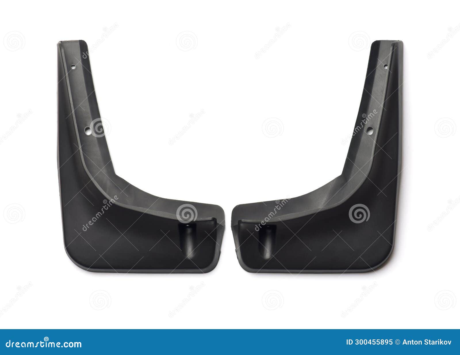 Front View of Two New Black Car Mudguard Stock Image - Image of splash ...