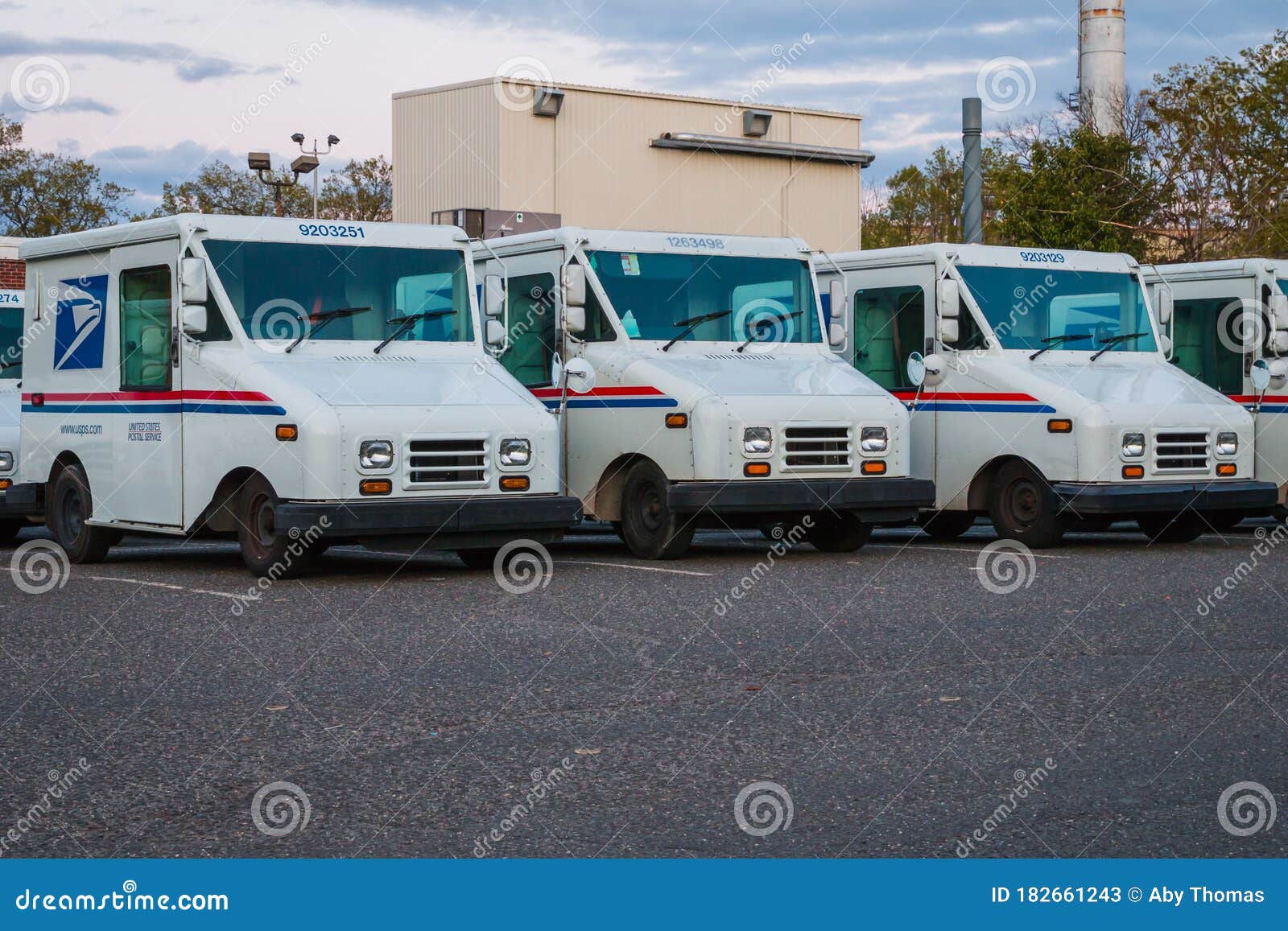 Front View of United States Postal Services Vans Editorial Stock Photo ...