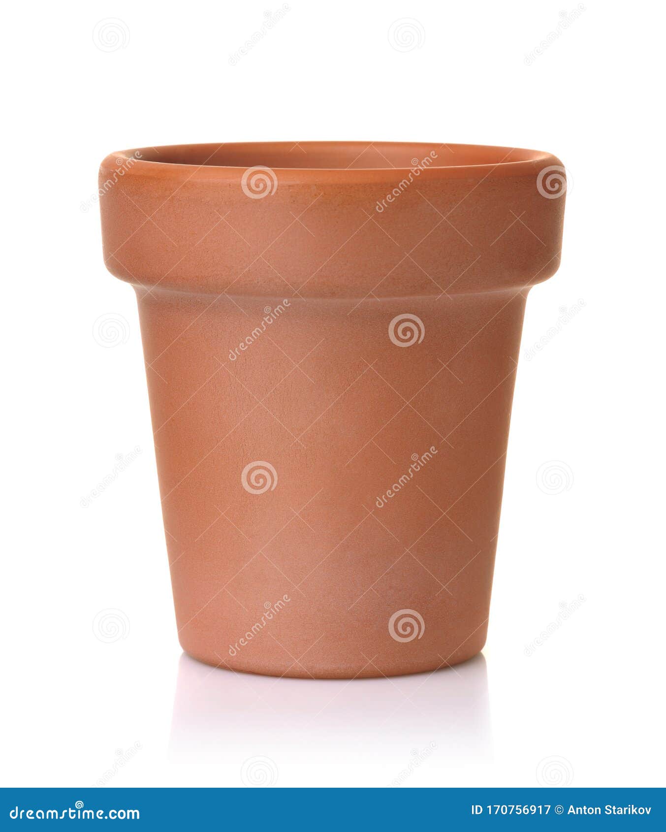 Front View of Unpainted Clay Pot Stock Image - Image of decoration ...