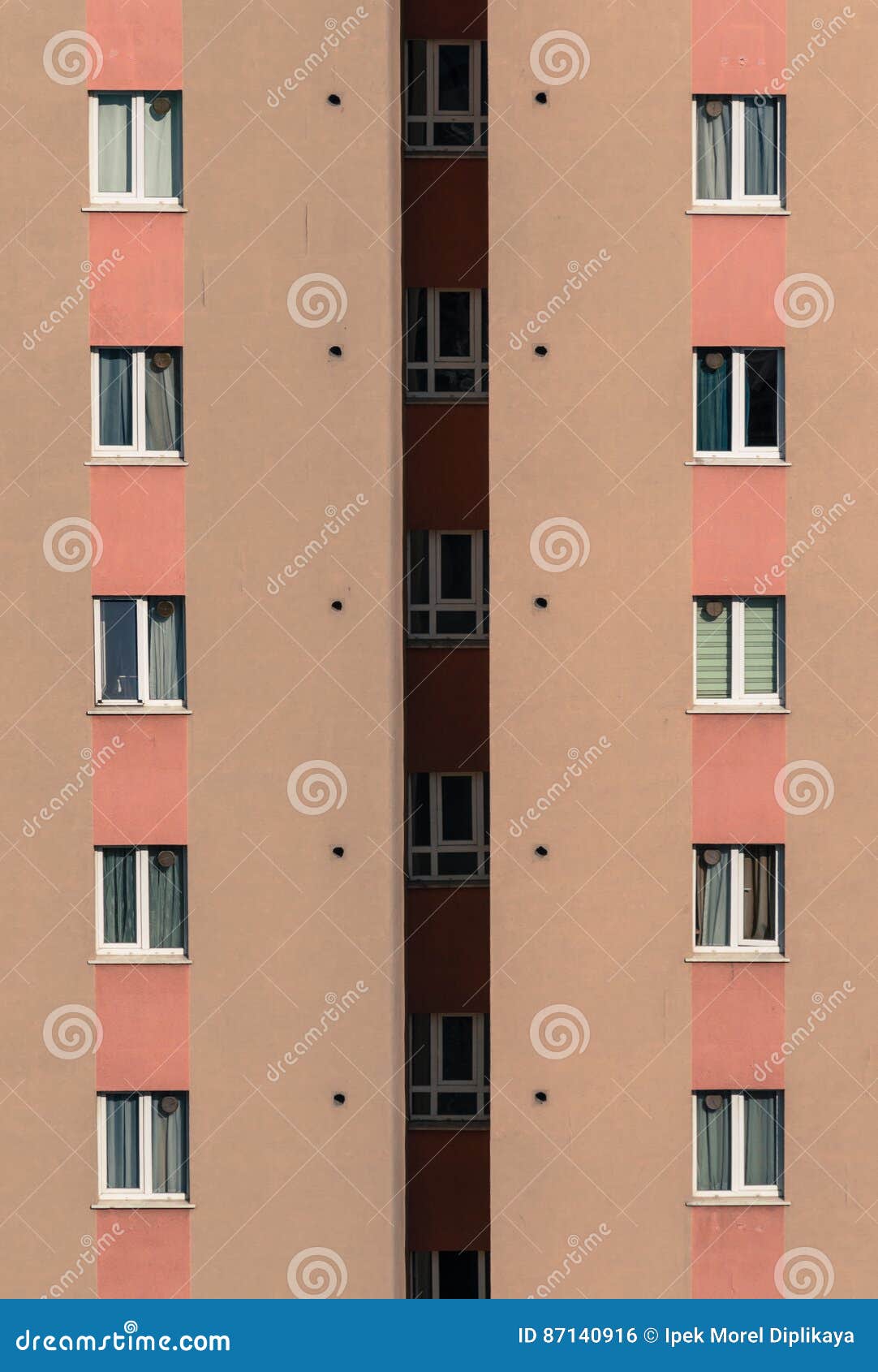 Front View of Urban Residential Building Stock Photo - Image of built ...
