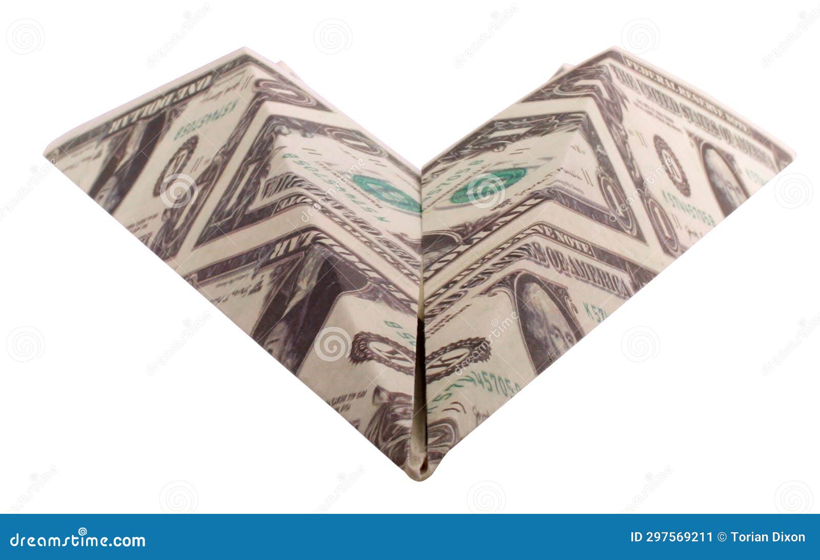 Front View of a Us Currency Paper Airplane Stock Image - Image of ...