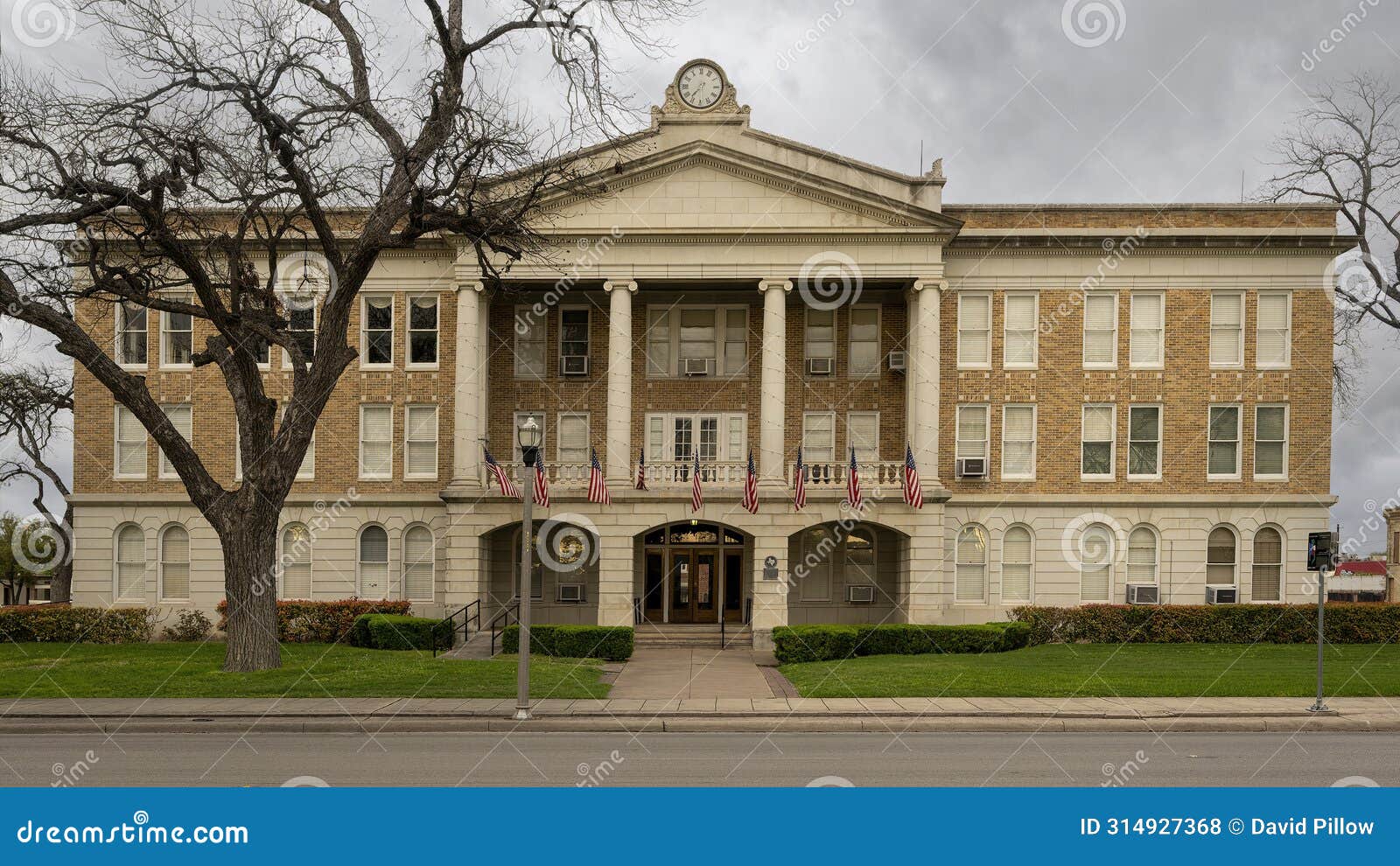 Front View of the 1928 Uvalde County Courthouse in Downtown Uvalde ...
