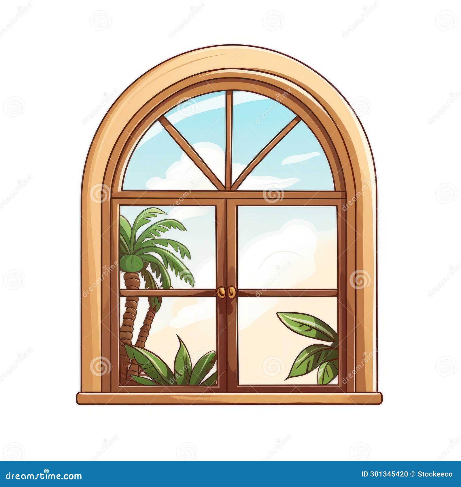 Rustic Renaissance Realism: Vector Cartoon Illustration Of A Window ...