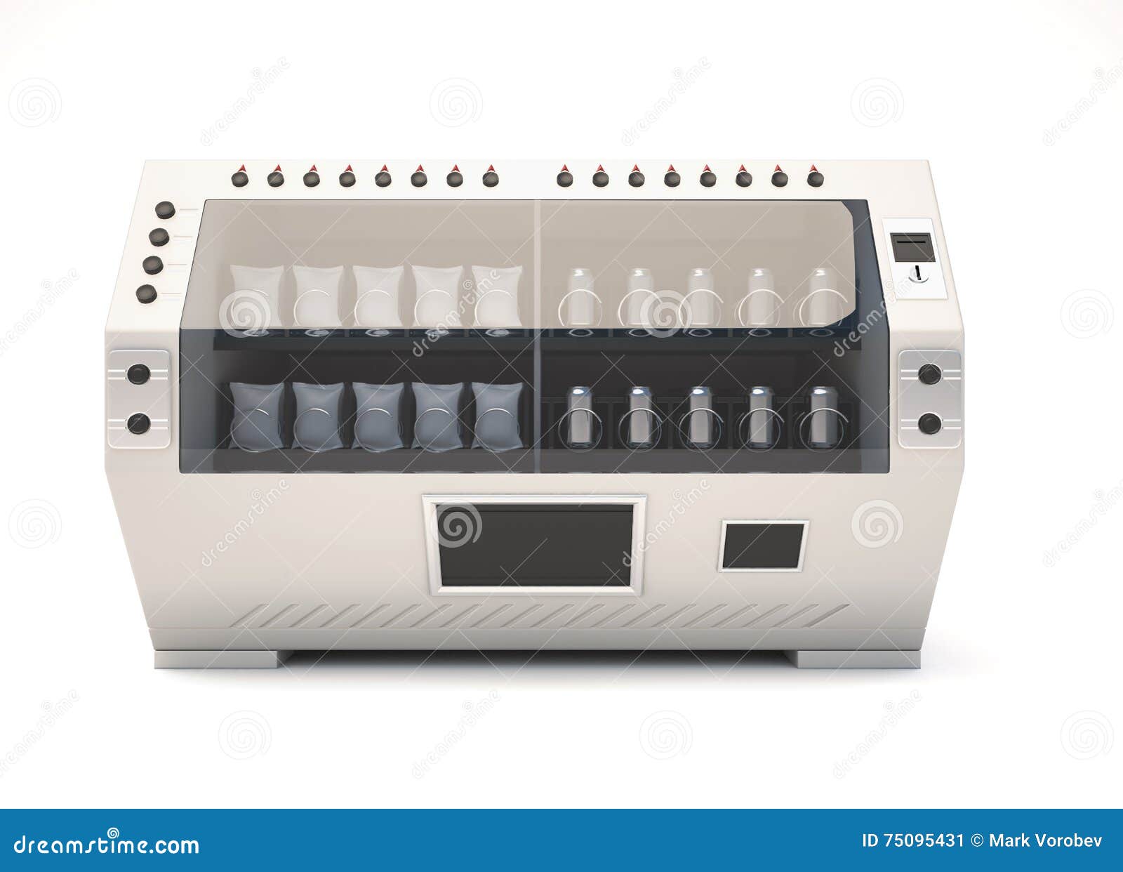 Front View Vending Machine on White Background. 3d Rend Stock ...