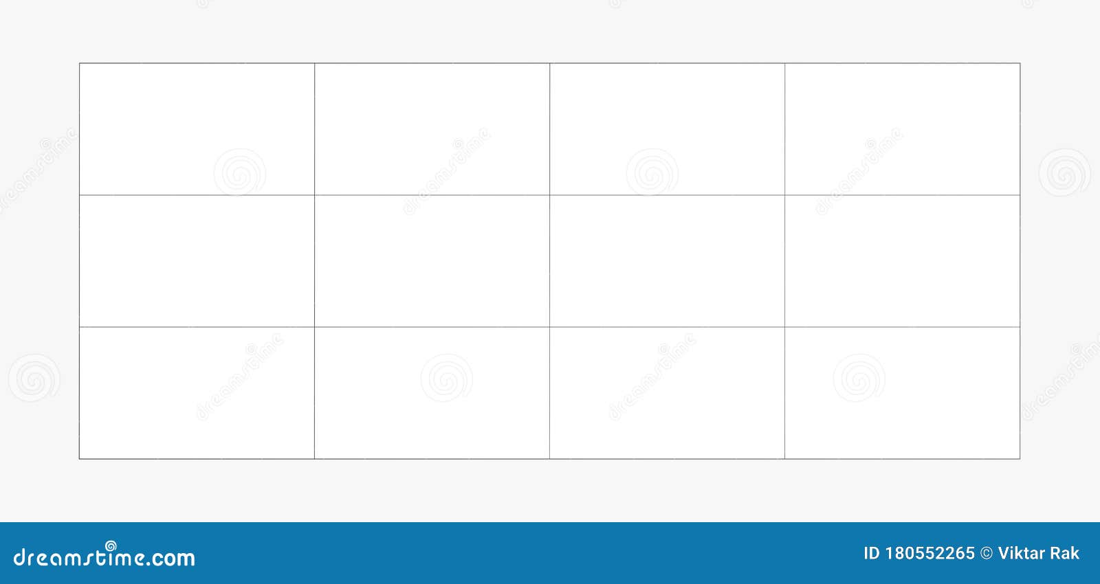 Front View of 4x3 Video Wall 12 Screens Template Isolated on White ...