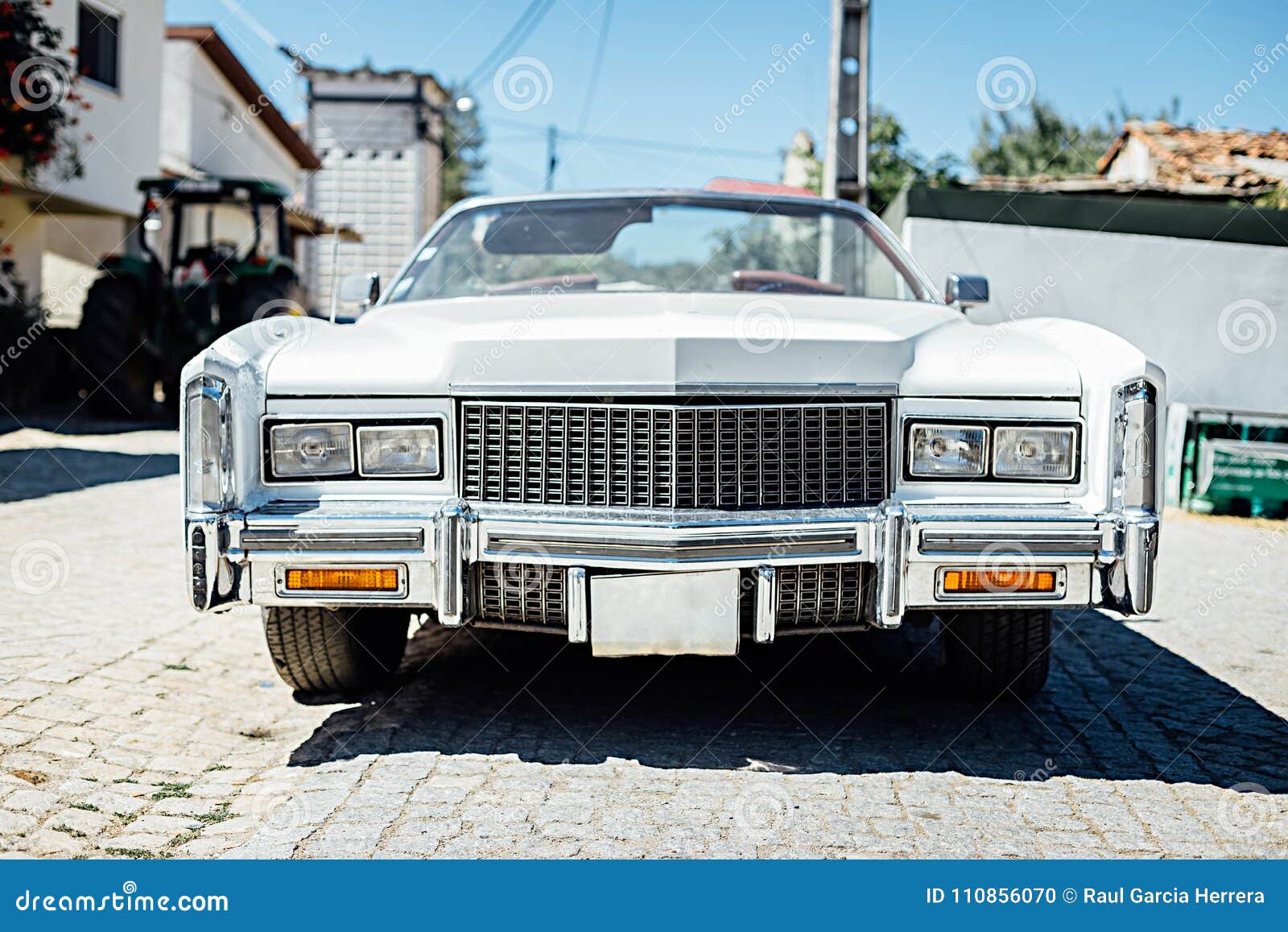 Front View of Vintage Classic Car Parked in a Street. Stock Photo ...