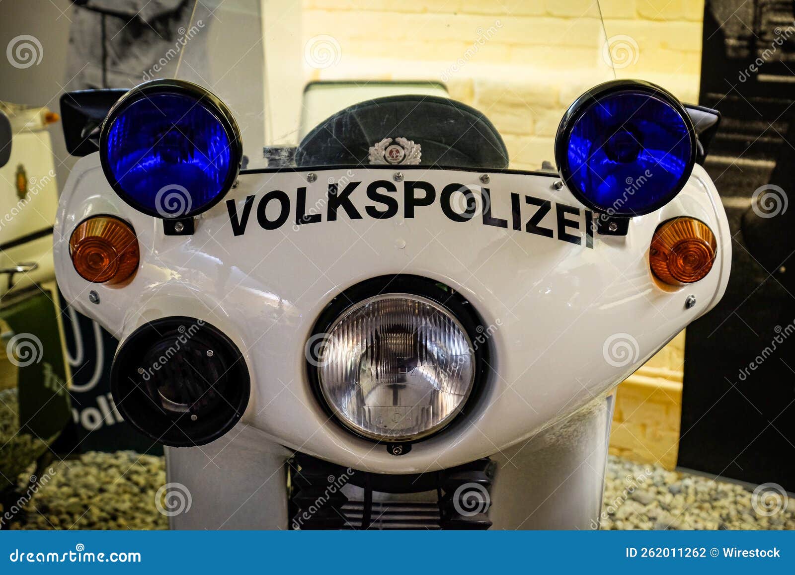 Front View of Vintage DDR Police Motorcycle Editorial Photography ...