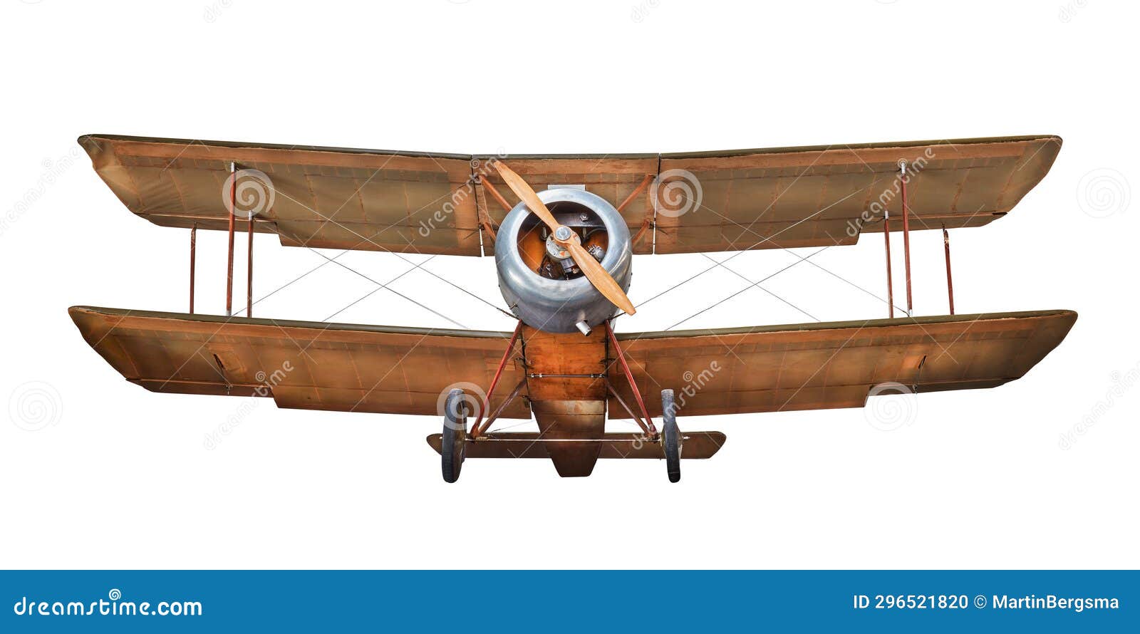 Front View of a Vintage Double Decker Airplane Stock Photo - Image of ...