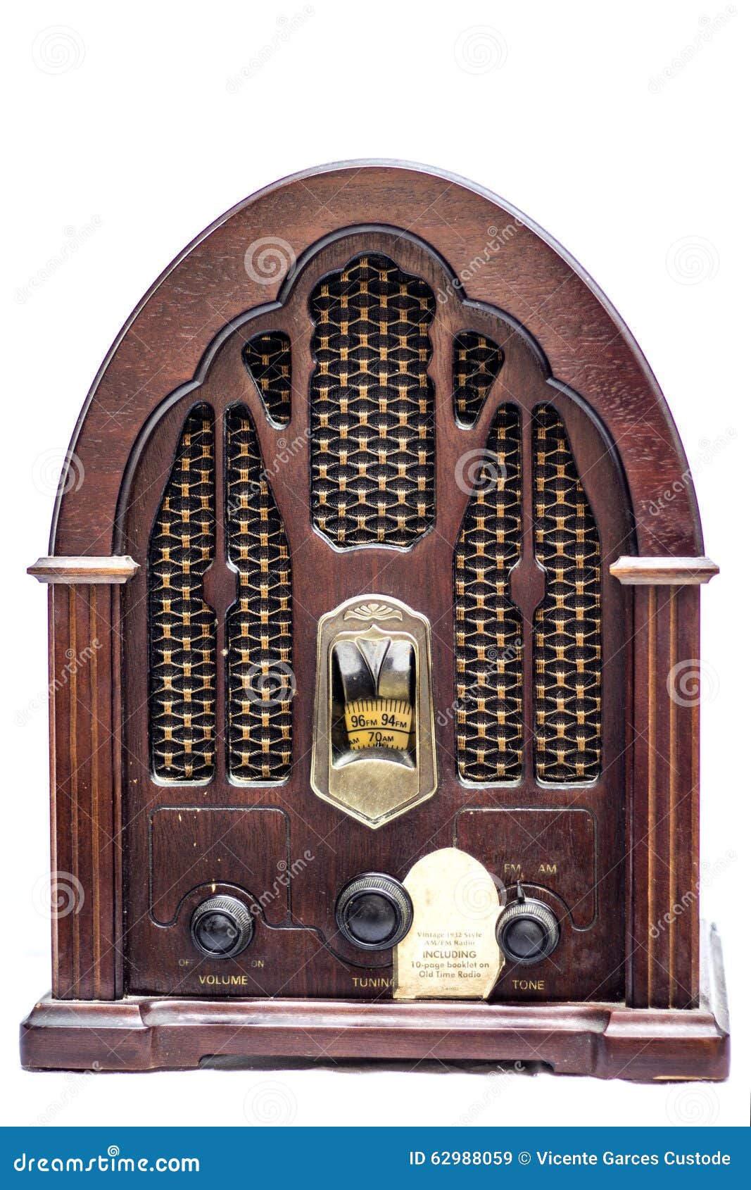 Front View of a Vintage Radio Stock Image - Image of nostalgia, audio ...