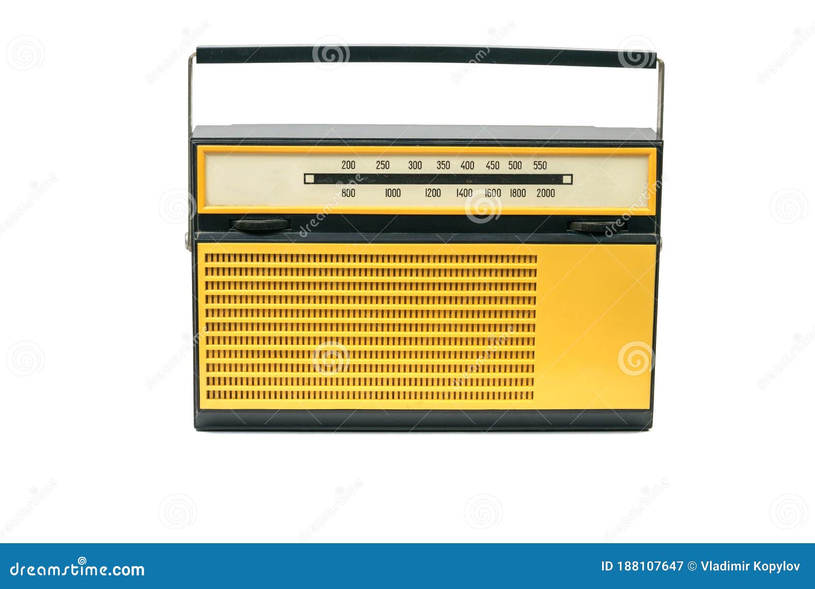 Front View of a Vintage Radio Isolated on a White Background. Stock ...