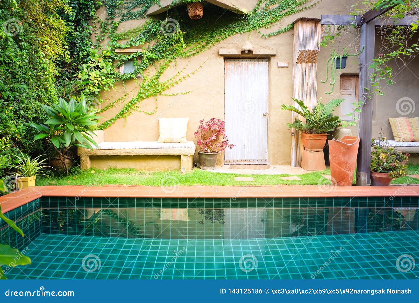 Front View for Vintage Resort Hotel Stock Photo - Image of hotel ...