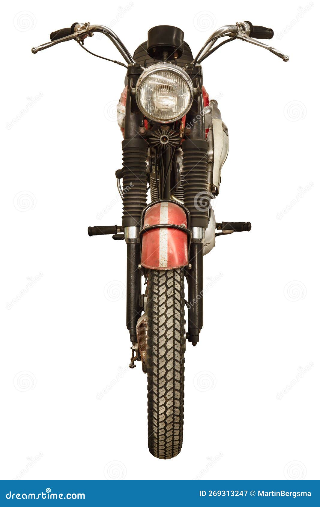 Vintage Seventies English Red Motorcycle Stock Image - Image of engine ...