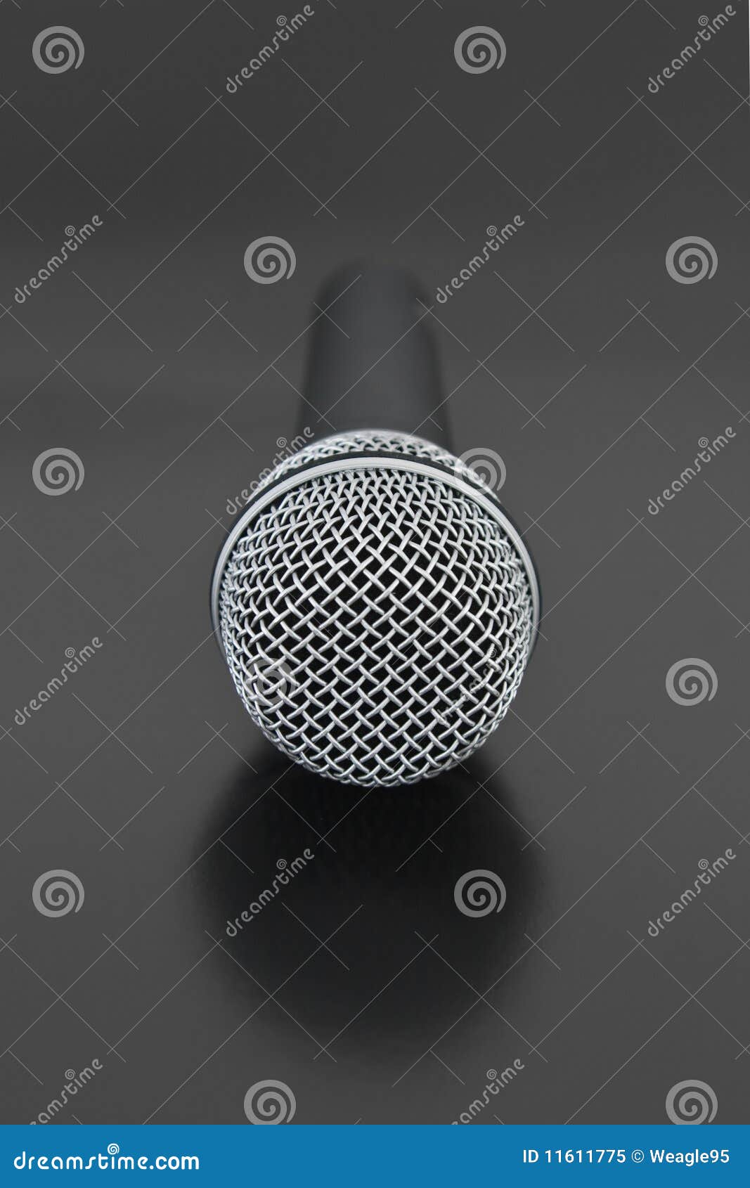 Front View of Vocal Microphone Stock Image - Image of mike, microphone ...