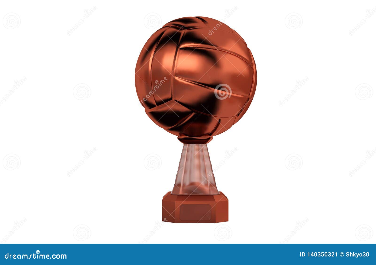 Front View of Volleyball Bronze Trophy Stock Illustration ...