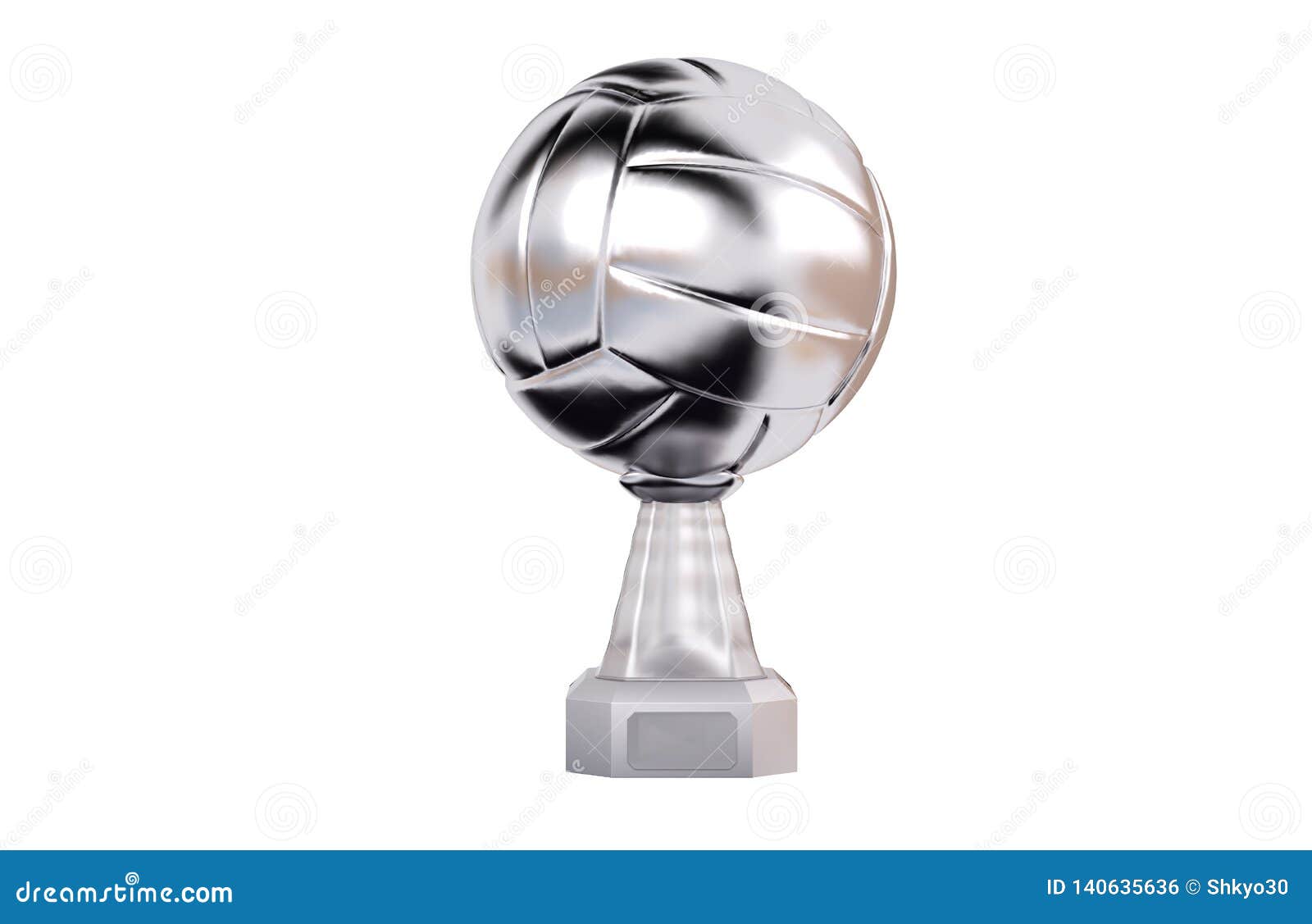 Front View of Volleyball Silver Trophy Stock Illustration ...