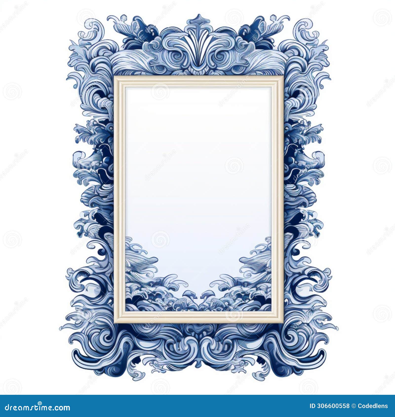 Front View of a Wall Mirror Stock Illustration - Illustration of ...