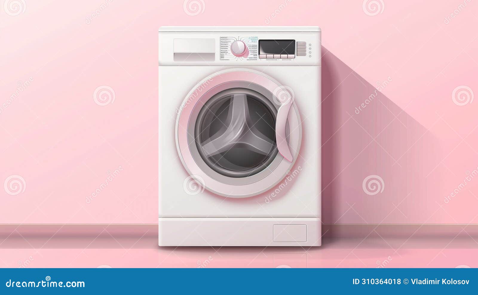 Front View of a Washer in Photorealistic Style, without Labels, on a ...