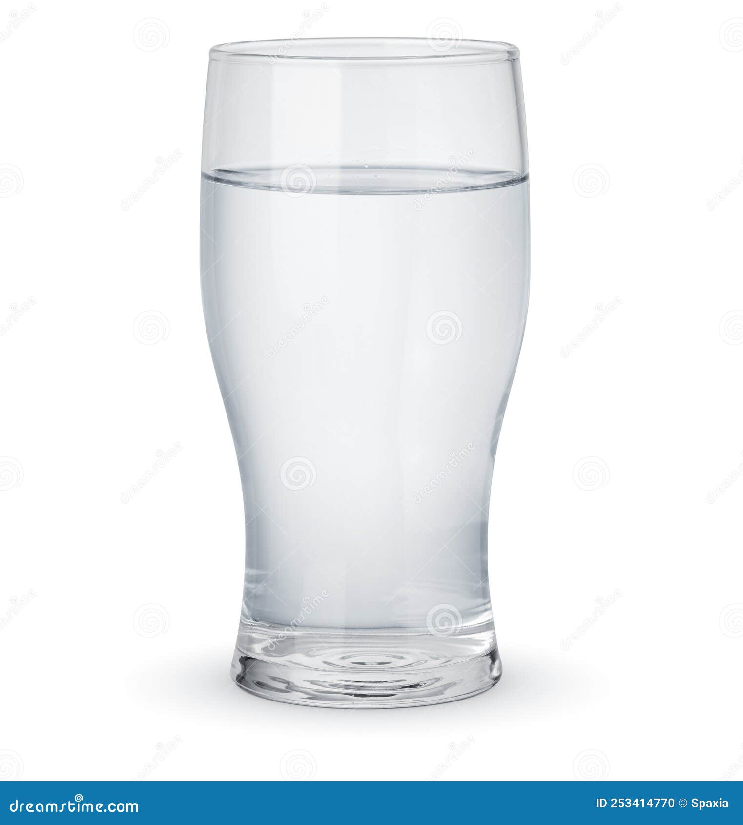Front View of Water Glass Isolated on White Background Stock Photo ...