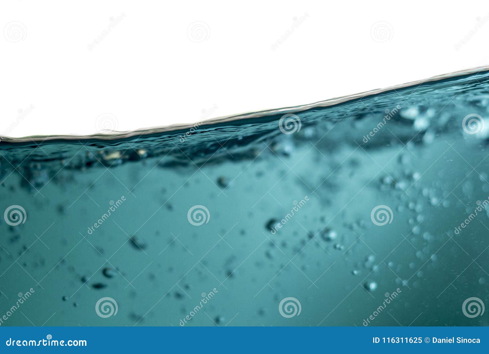 Water Level Bubbles on Isolated White Background. Underwater, Surface ...