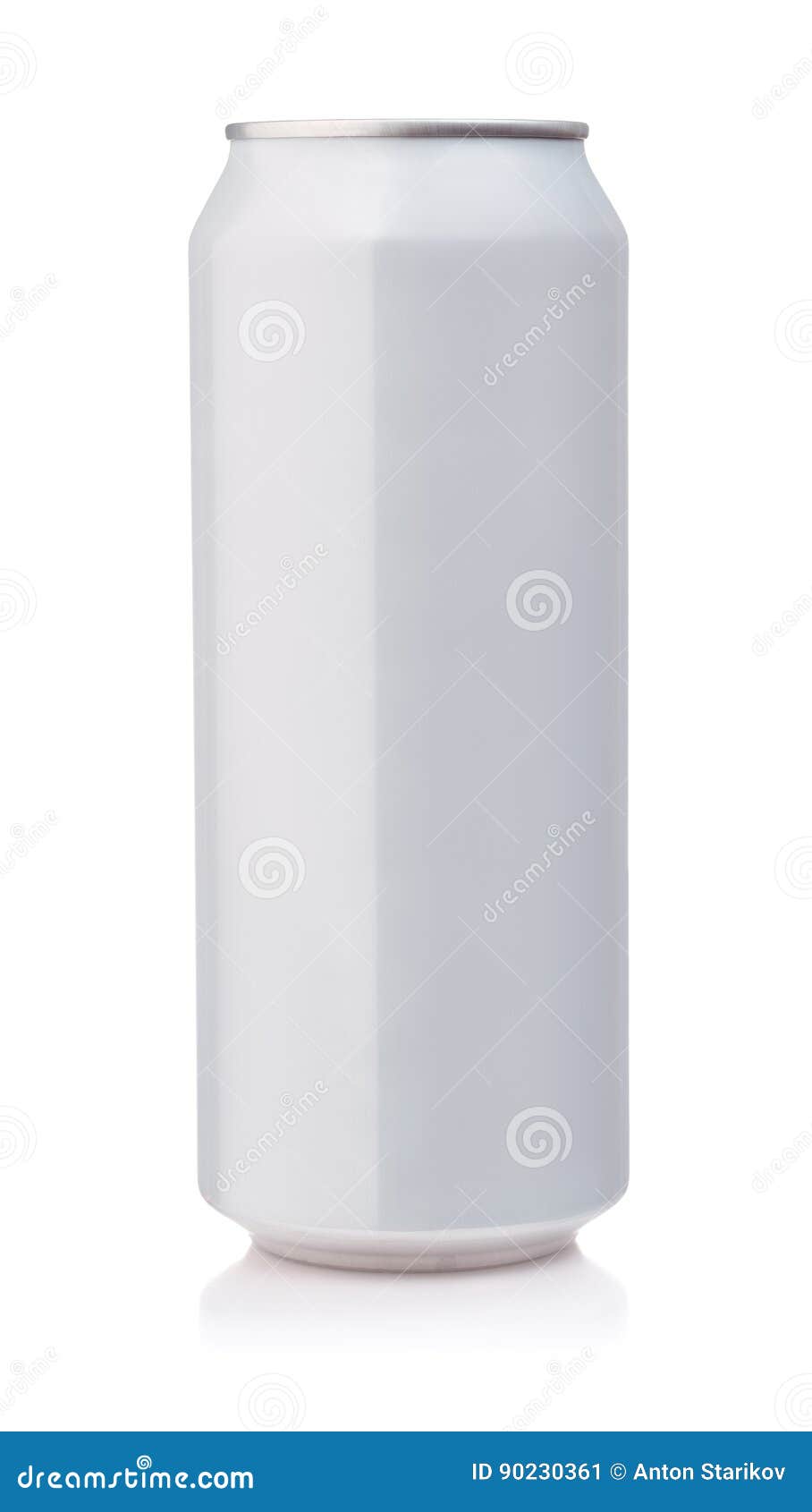 Front View of White Aluminum Can Stock Image - Image of empty, design ...