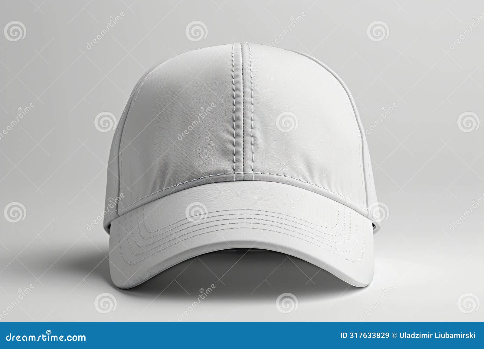 Front View of a White Baseball Cap without a Pattern or Inscriptions on ...