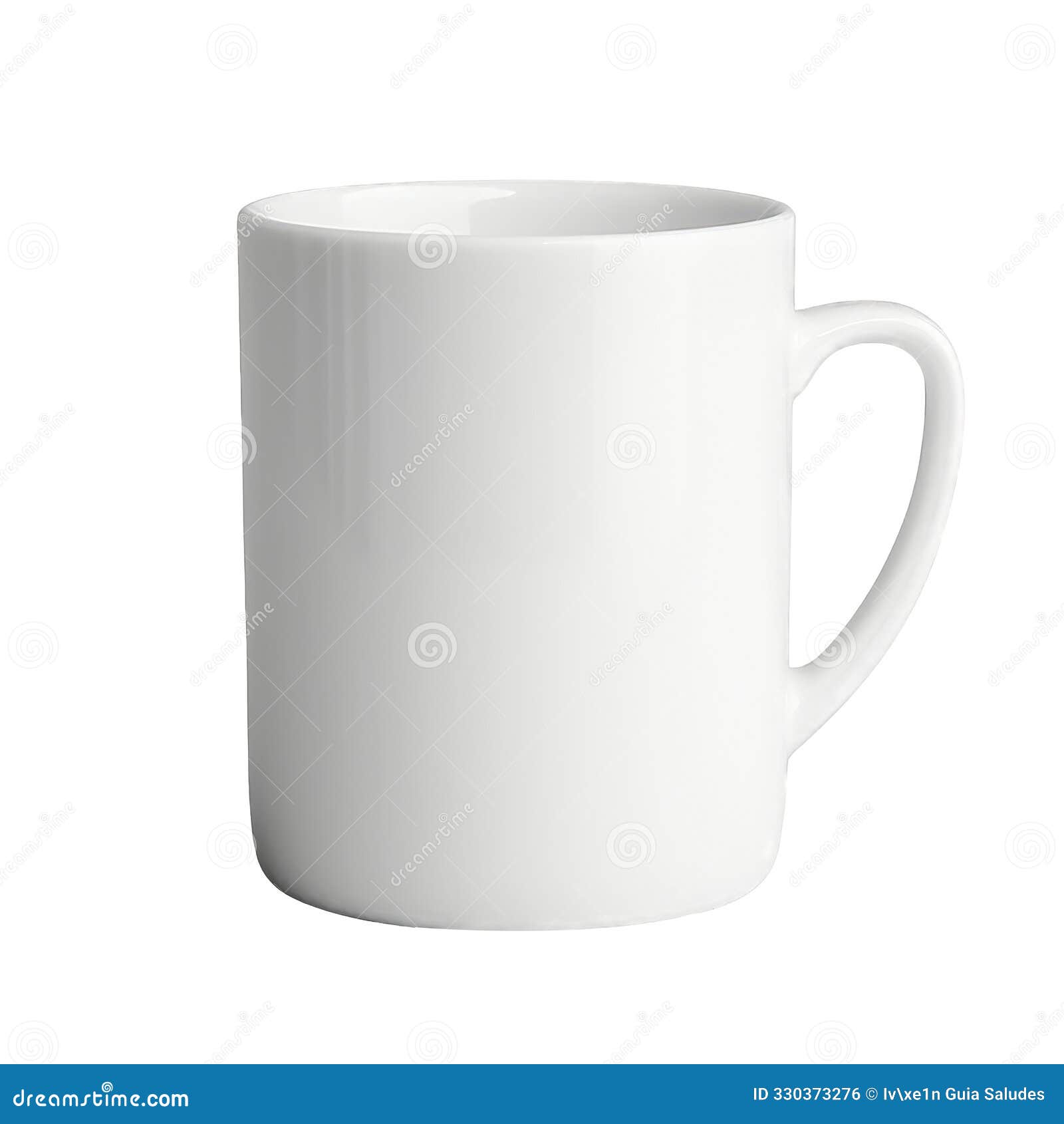 Front View of a White Ceramic Mug with Handle Isolated on a Transparent ...