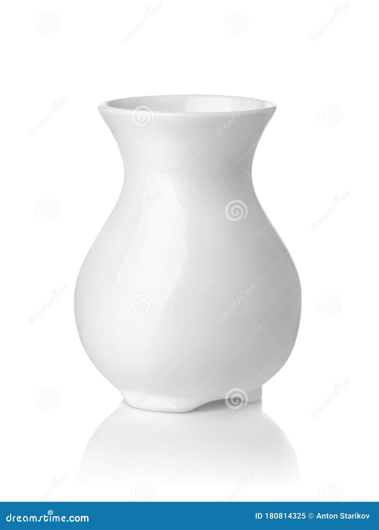 Front View of White Ceramic Vase Stock Image - Image of decorative ...