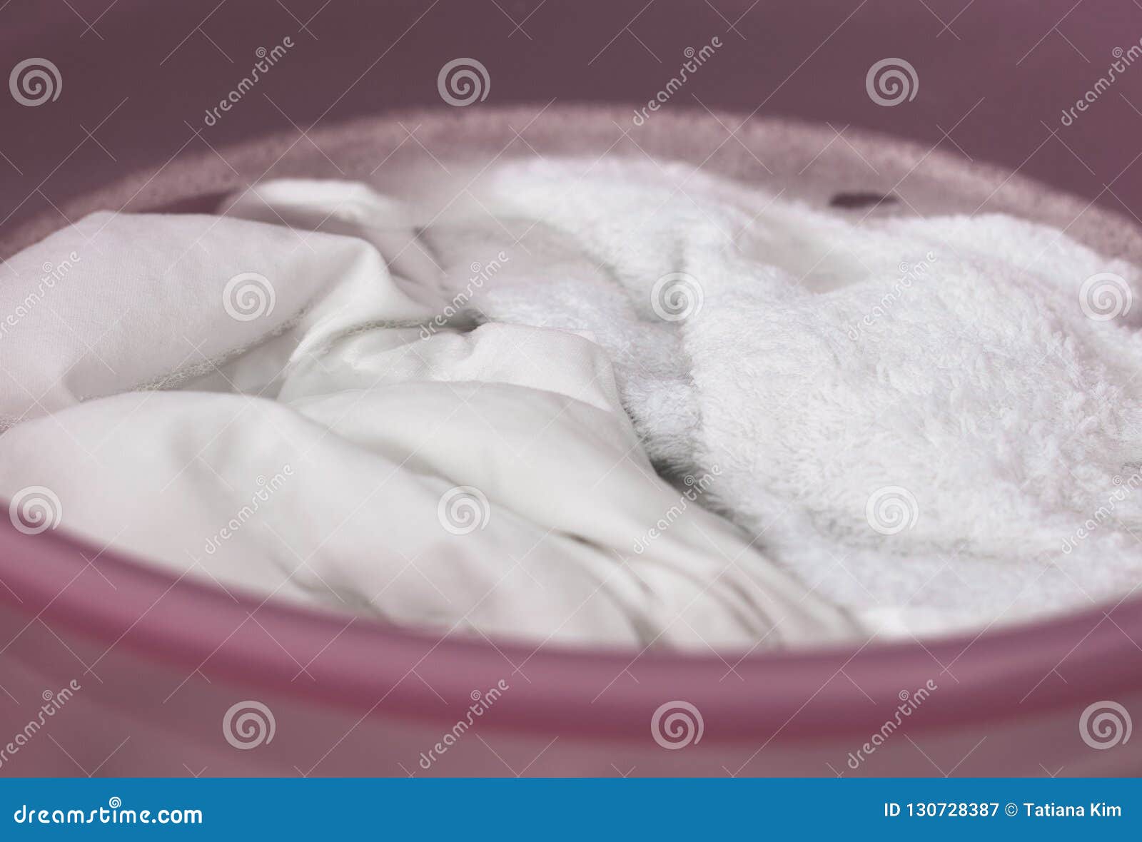 White Clothes in a Wash Basin Stock Image - Image of close, bright ...
