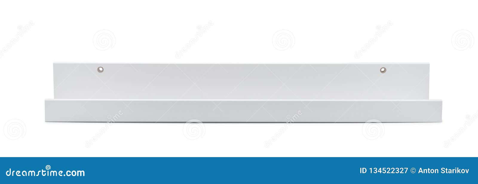 Front View of White Empty Wooden Wall Shelf Stock Image - Image of ...
