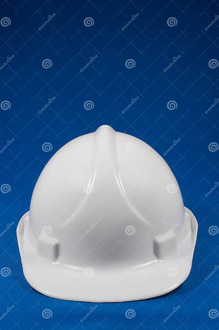 Front View of White Hard Hat Stock Photo - Image of head, manufacturing ...