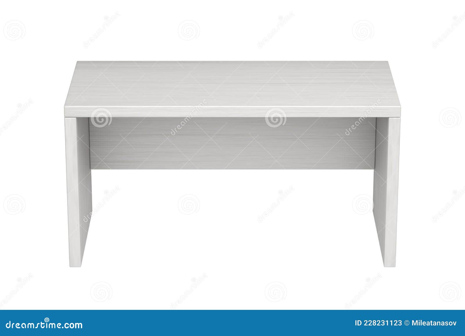 Front View of White Modern Desk Stock Image - Illustration of furniture ...