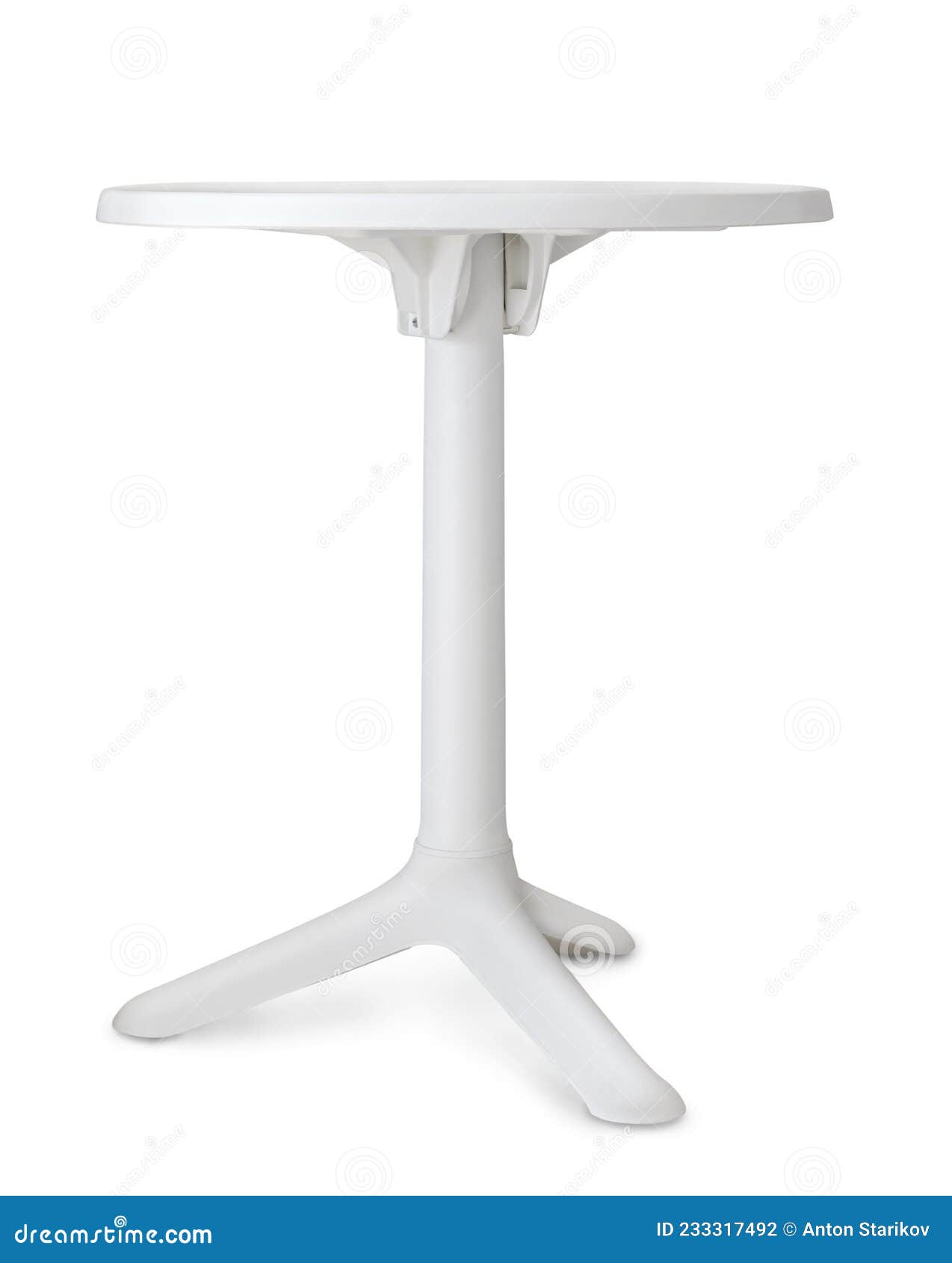 Front View of White Plastic Coffee Table Stock Photo - Image of light ...