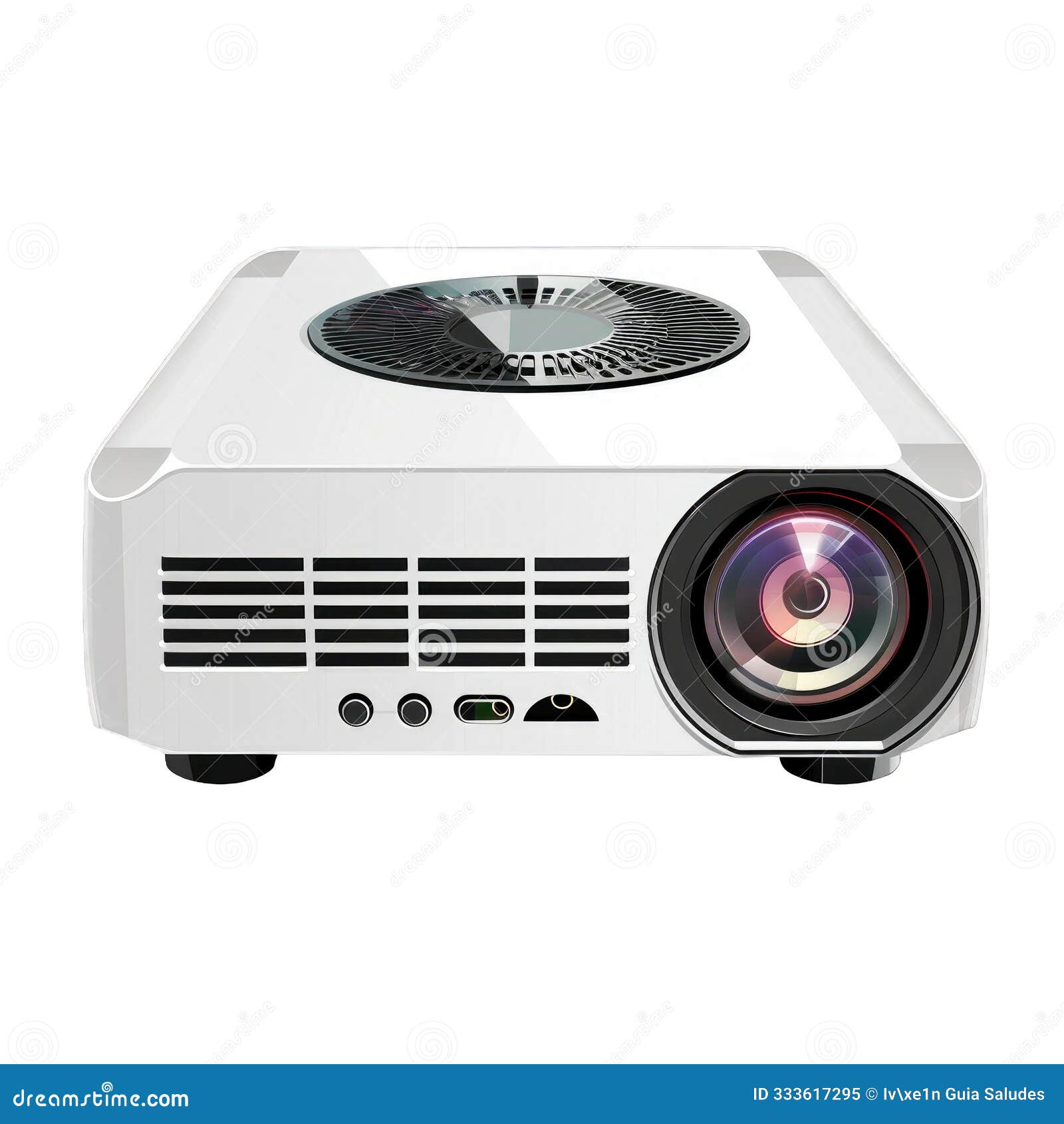 Front View of White Projector Isolated on a Transparent Background ...