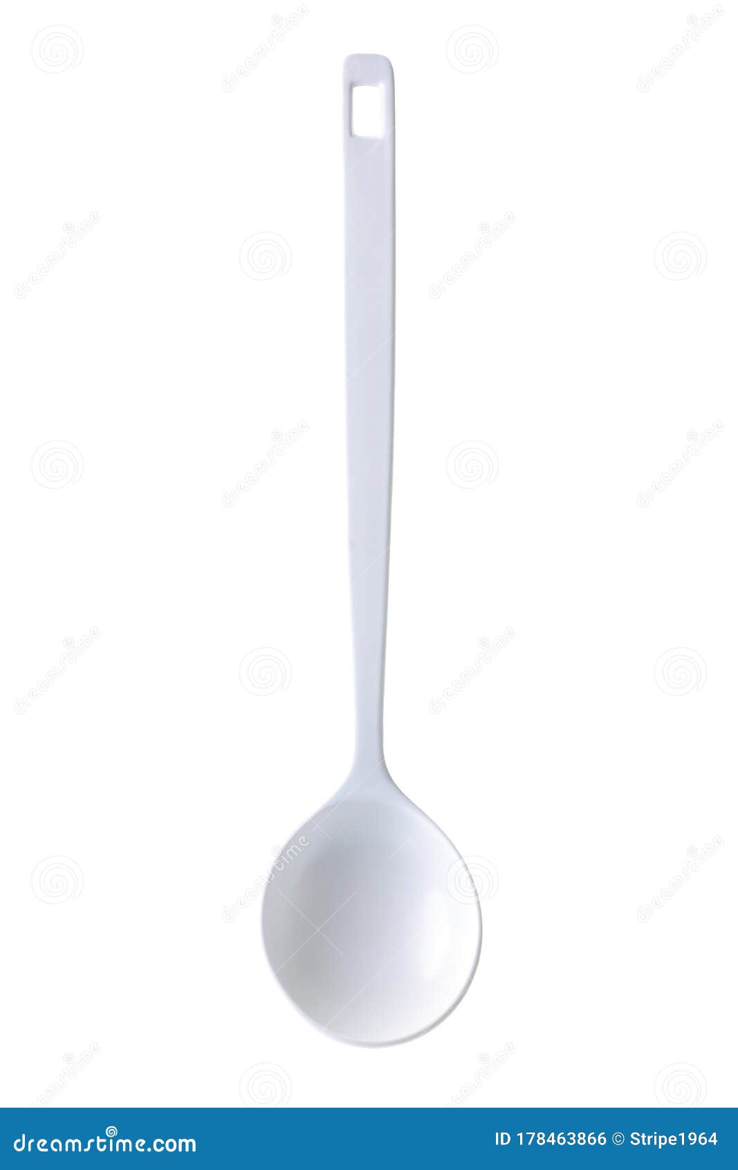 Front View of a White Serving Spoon Ladle on White with Clipping Path ...