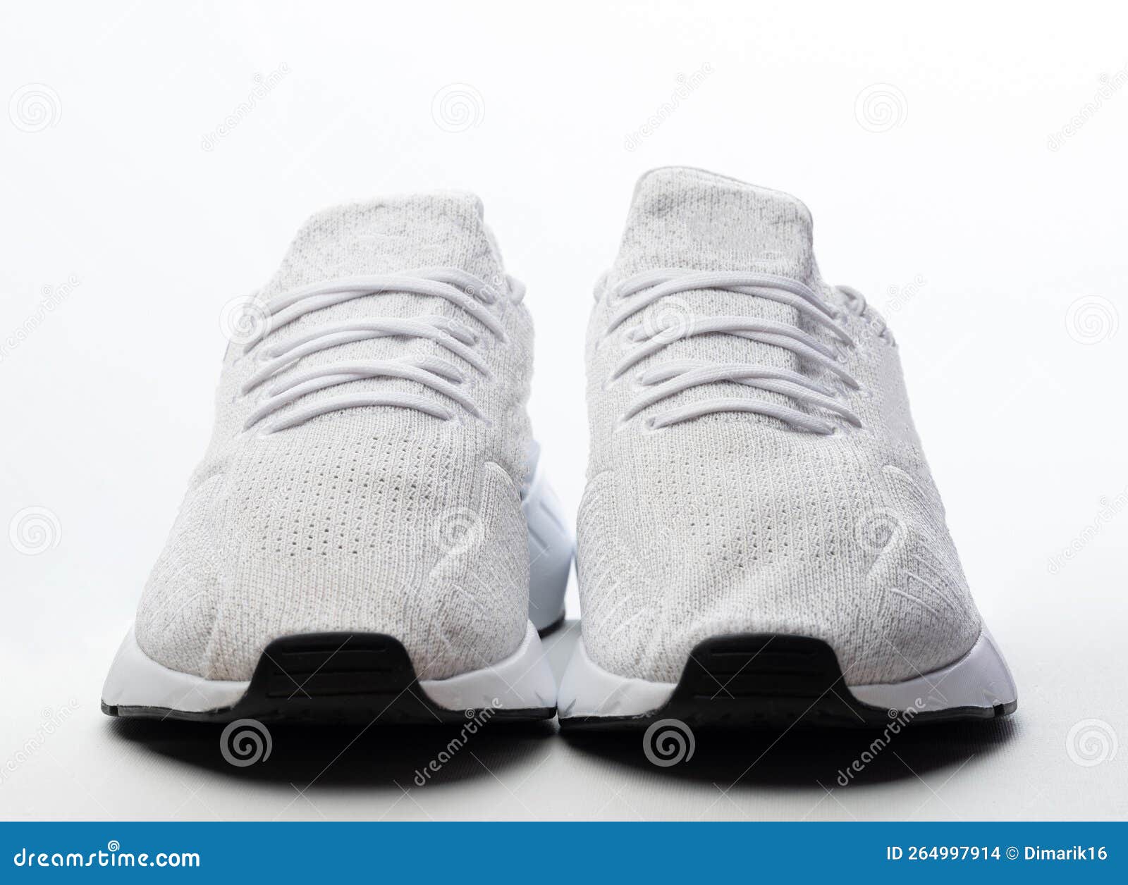 Front View of White Sport Shoes Stock Photo - Image of background ...