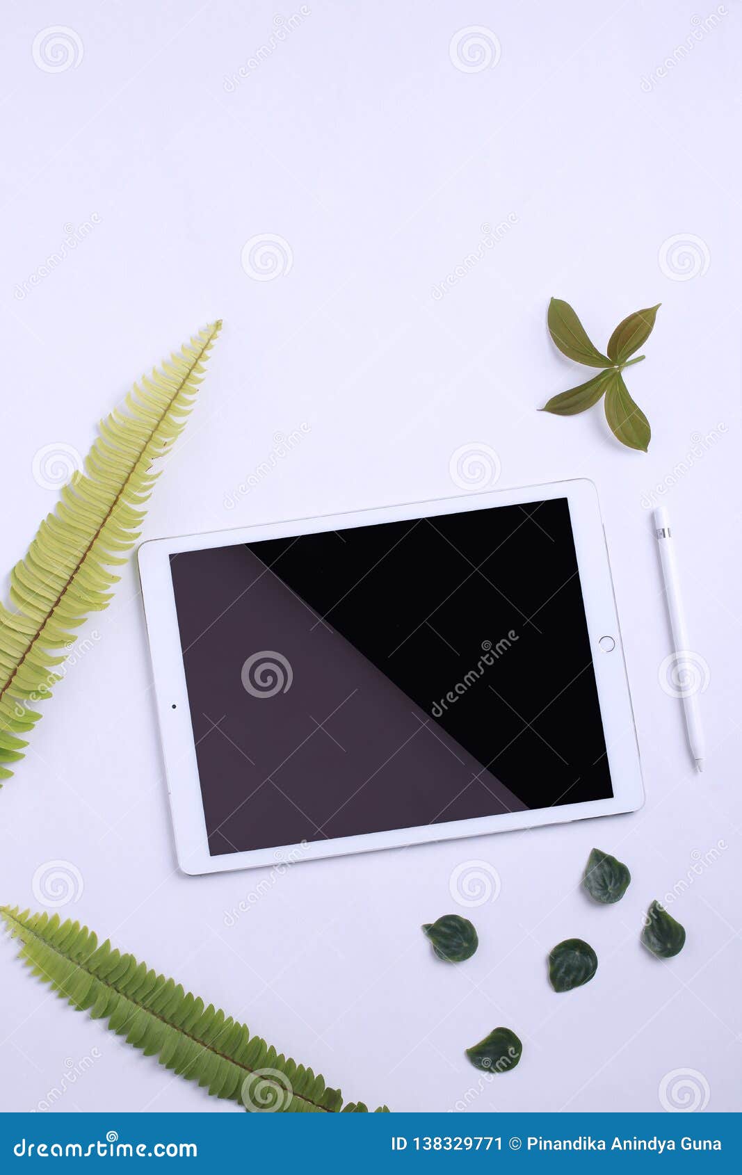 Front View of White Tablet Computer with Blank Screen Mockup Stock ...
