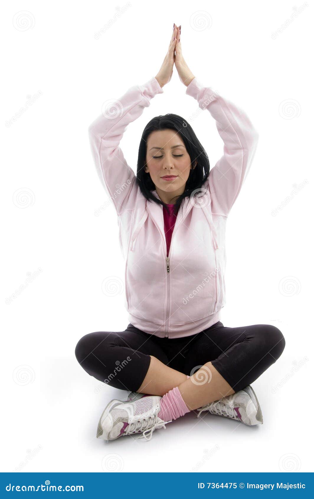 Front View of Woman Doing Yoga Stock Image - Image of model, sitting ...