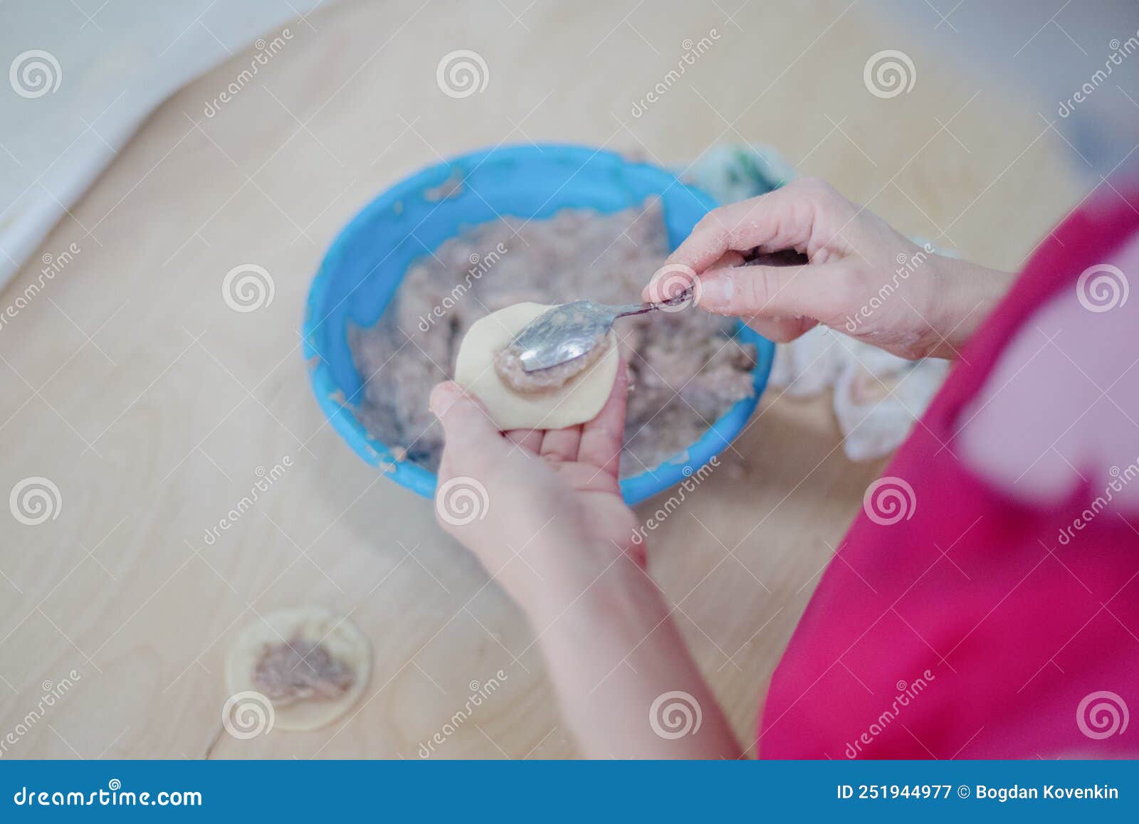 The Process of Making Homemade Dumplings.Russian Food Stock Image ...