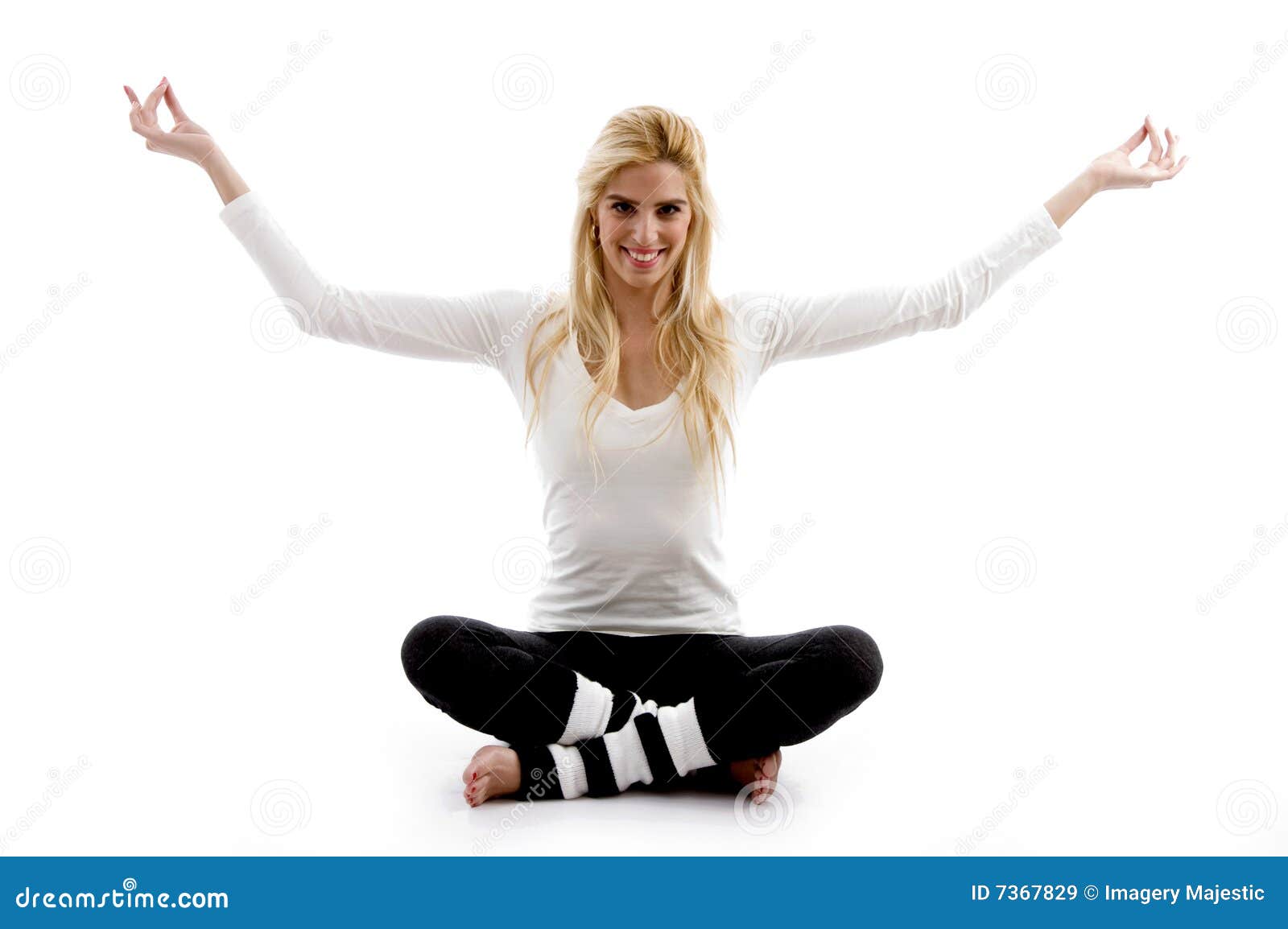 Front View Of Woman In Yoga Pose Stock Image - Image of person ...