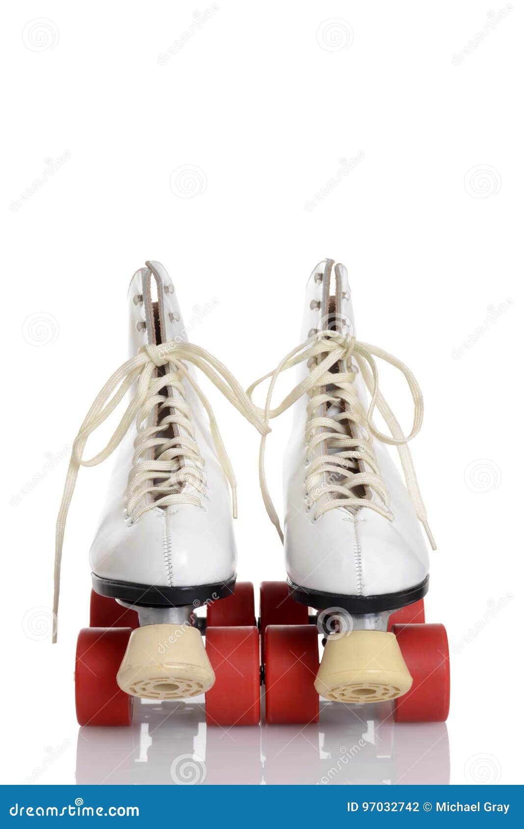 Front View Women White Roller Skates Stock Photo - Image of revival ...