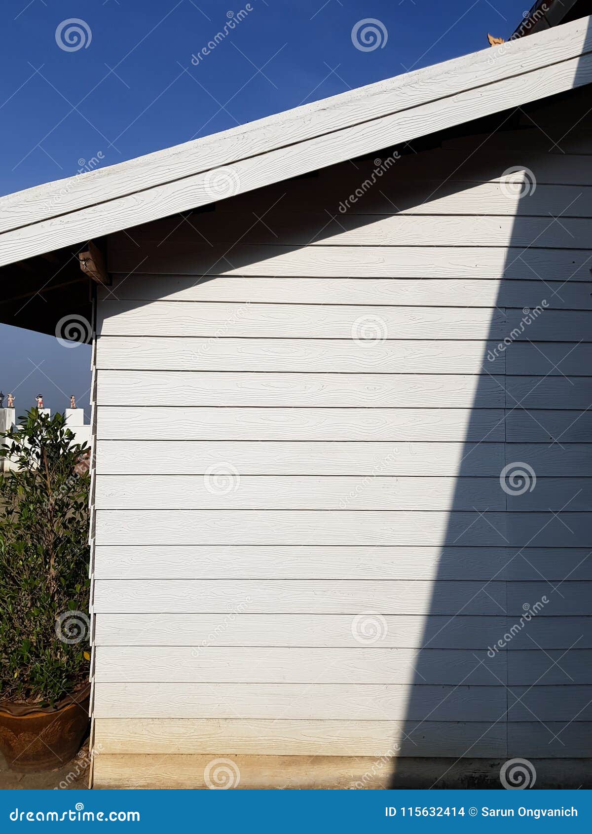 Front View Wood Home with Shadow Stock Photo - Image of outdoor, house ...