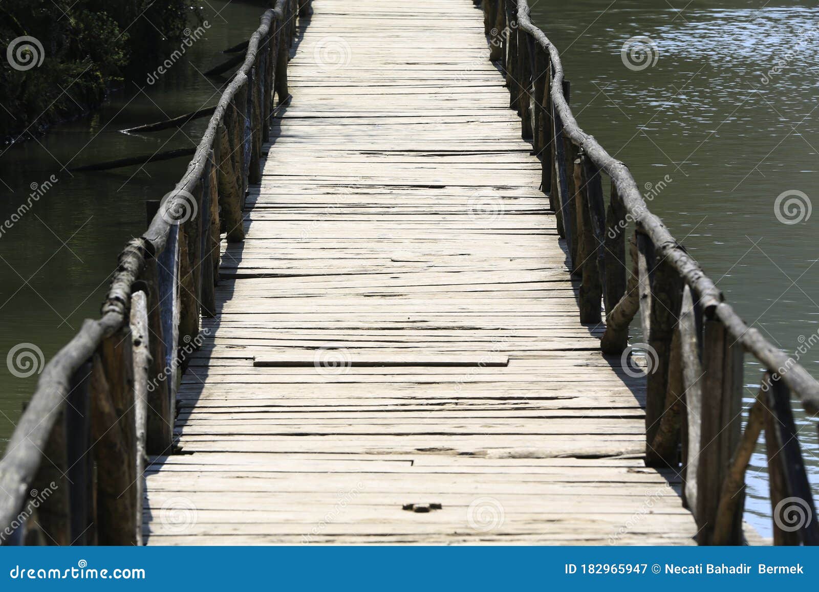Front view wooden bridge stock image. Image of environment - 182965947
