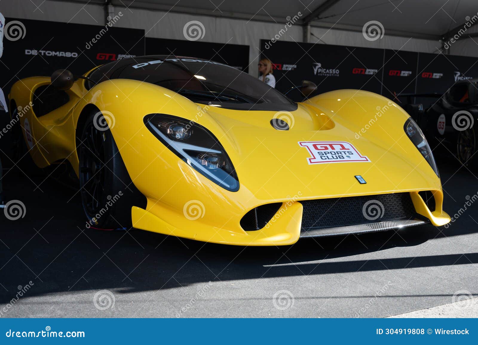 Front View of the Yellow De Tomaso P72 GT1 Stock Photo - Image of ...