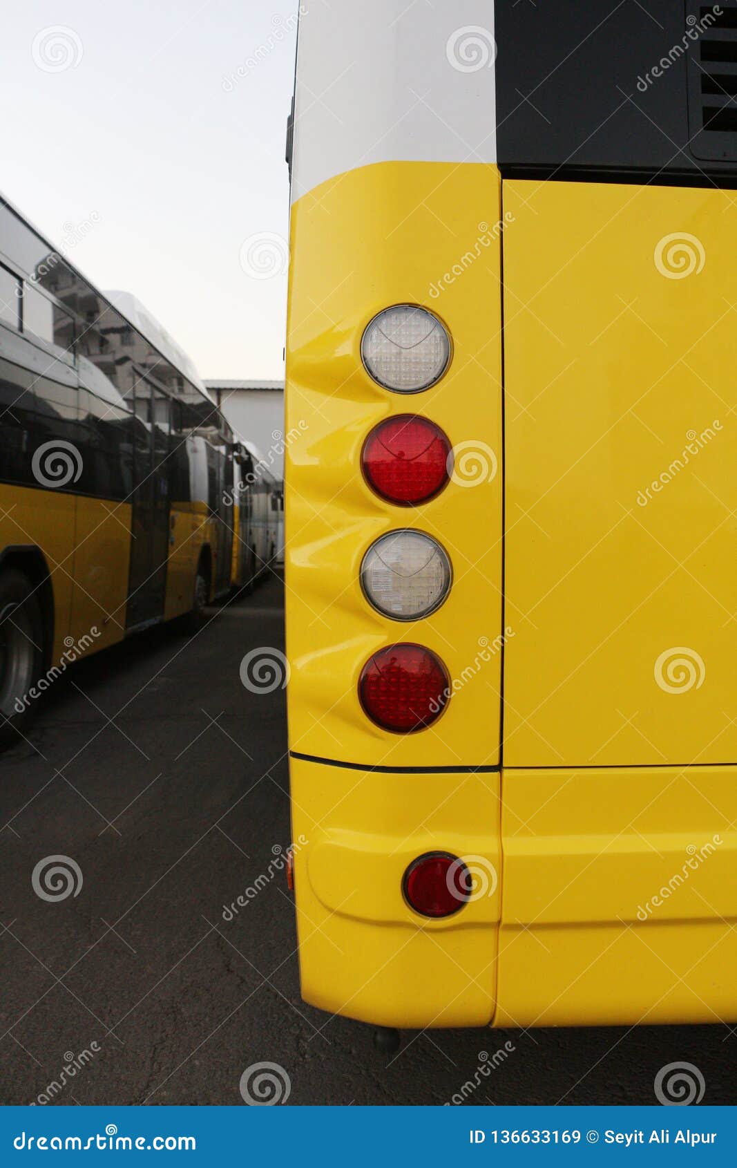 Yellow bus lights stock image. Image of baby, mirror - 136633169