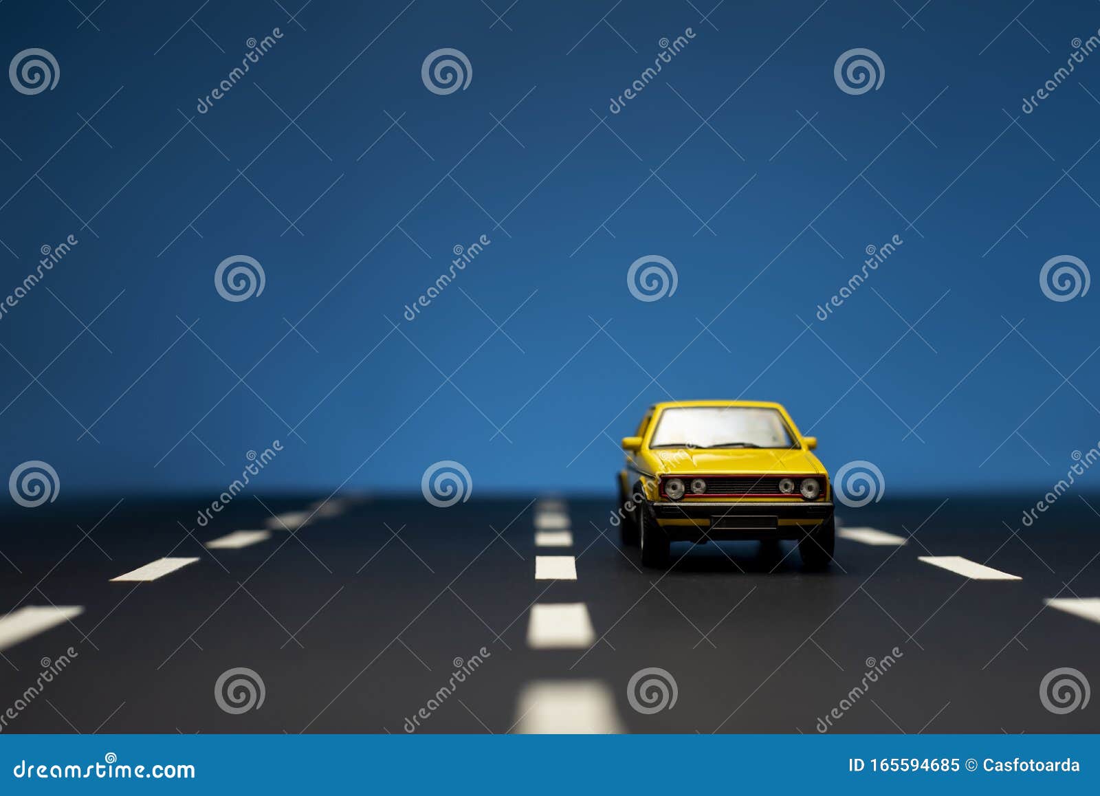 Front View of a Yellow Sedan Toy Car with Two Doors. Stock Image ...